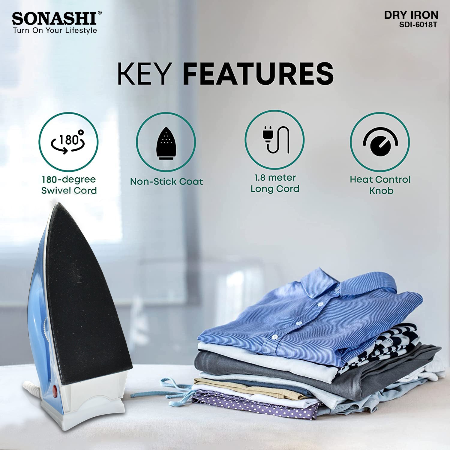 Dry Iron SDI-6018T Blue - Sonashi Electronic