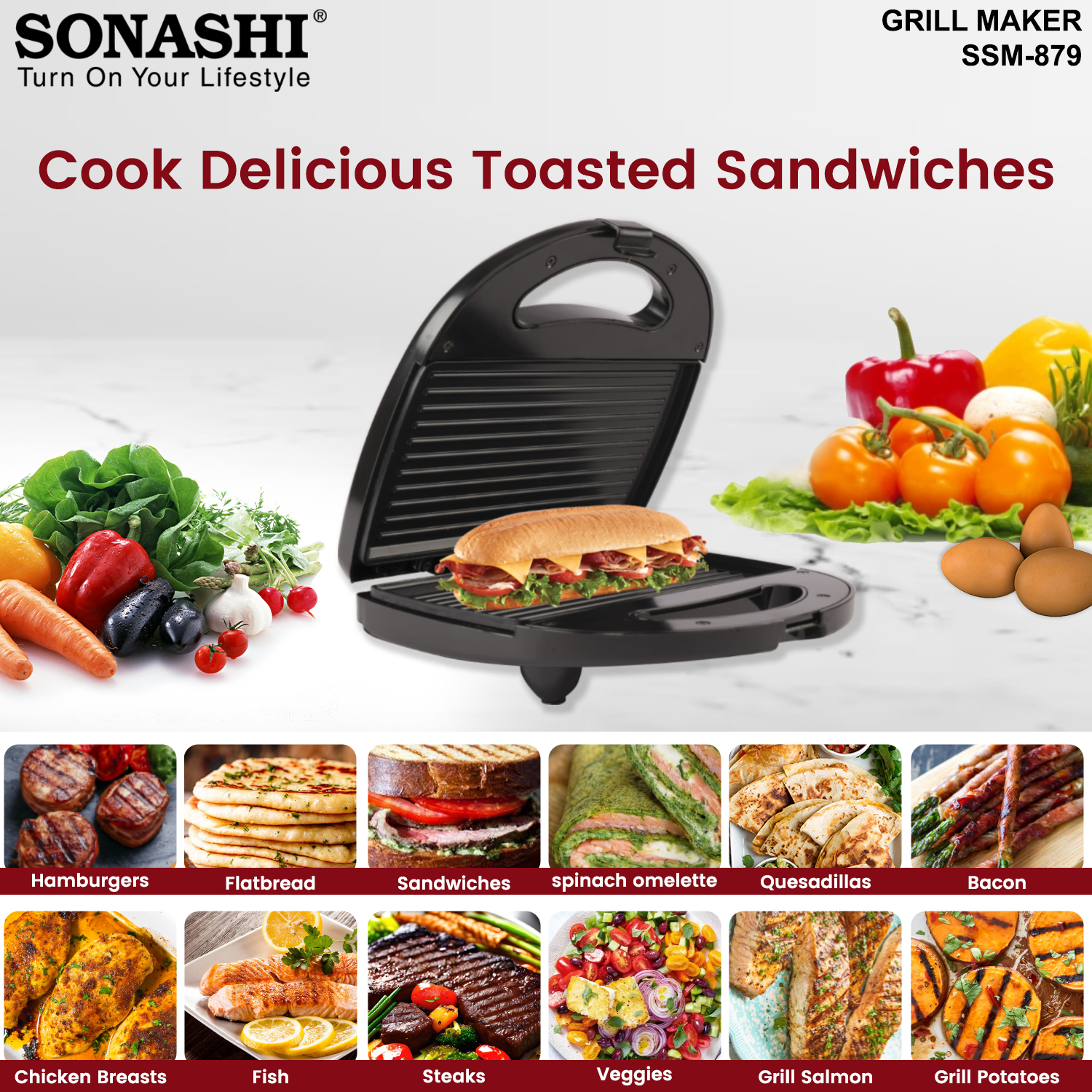 Grill Maker SGM-879 - Sonashi Electronic
