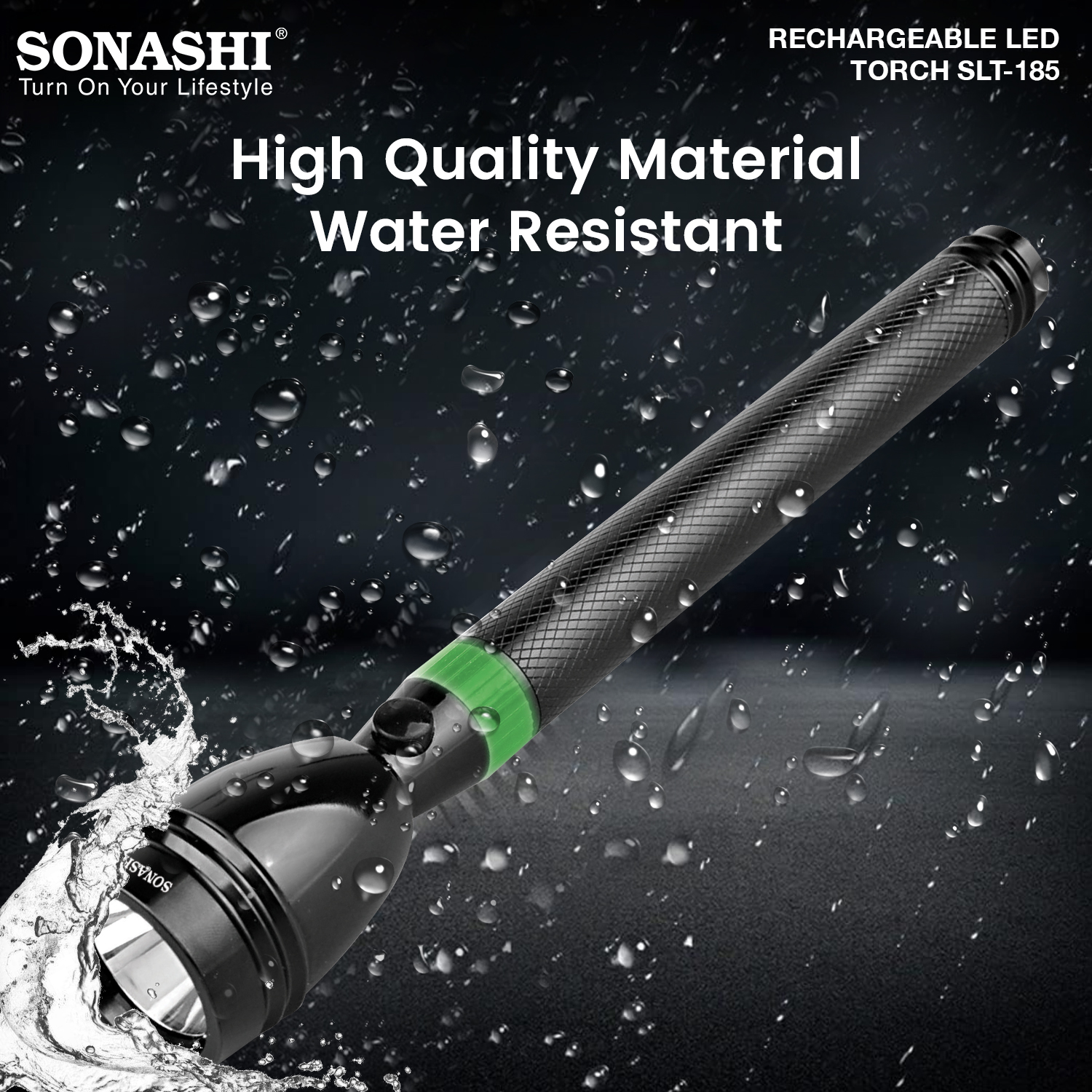 High Power Rechargeable Torch Flashlight 1KM SLT-185 - Sonashi Electronic